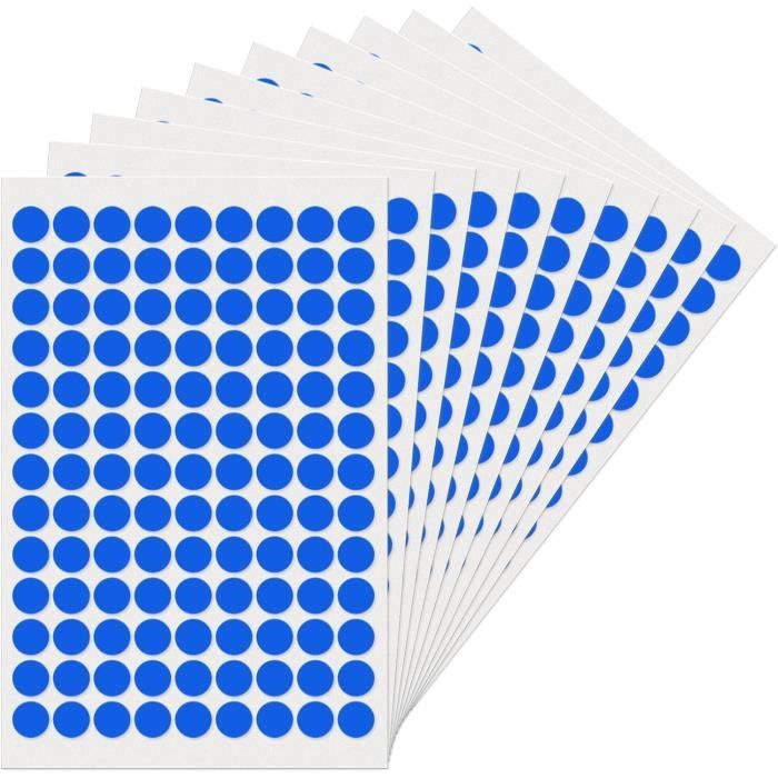 Lot De 1170 Pastilles Autocollantes Rondes Bleues De 13 Mm Pastilles ...