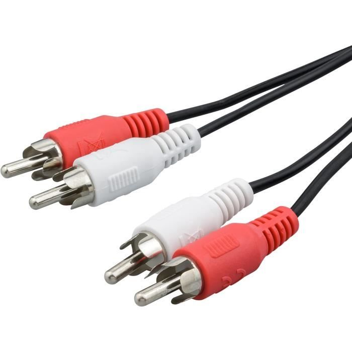 Câble Rca ,2 Cinch Sur 2 Cinch,10M U2013 Fiche Cinch Rca(Rouge-Blanc)À La Fiche Cinch Rca(Rouge ...