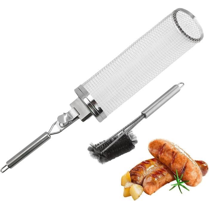Barbecue roulante | Tube cylindrique | Filet barbecue en acier ...