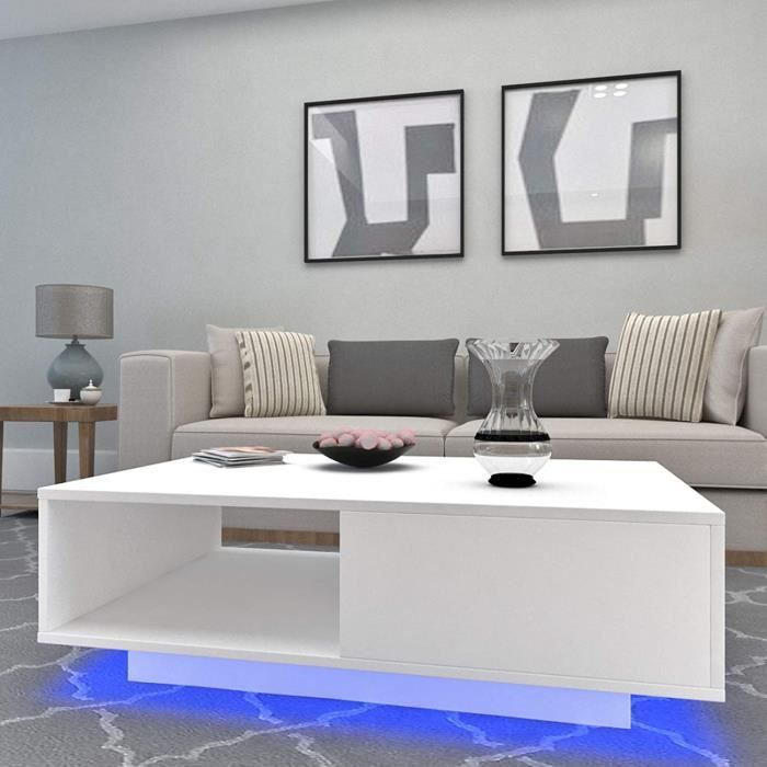 Jymtom Table Basse Laqué Table de Salo lanc Rectangulaire avec l ...