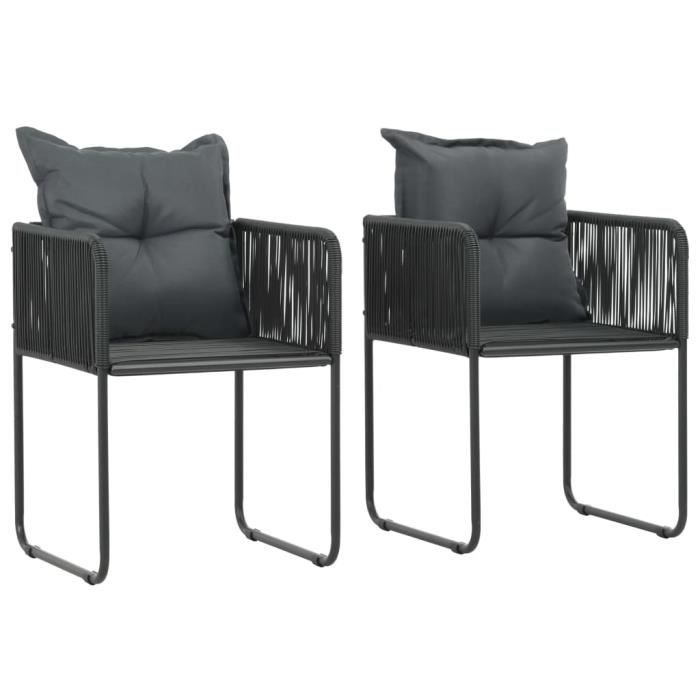 Zerodis Salon de jardin 3 pcs PVC Résine tressée Noir AB3060094 RE388 ...