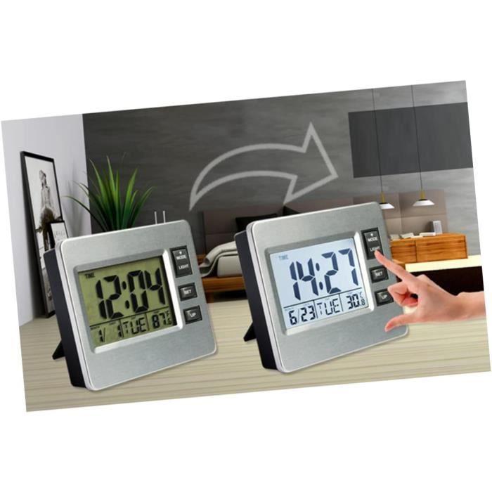 2 Pièces Réveil De Chevet Radio Reveil Radio Réveil Reveil Numerique ...