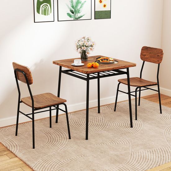 Table de Cuisine 2 Personnes avec Chaises - RELAX4LIFE - Étagère en ...