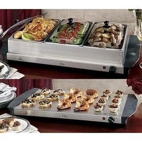 PLATEAU BUFFET RECHAUD CHAUFFANT CHAUFFE PLAT FETE - Cdiscount ...
