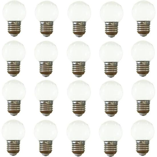 2W Ampoule Led Vintage Filament E27 G45, Equivalent À Ampoule Incandescence 20W, 200Lm 6500K ...