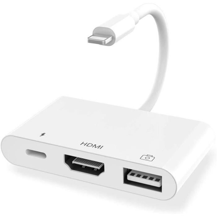 CABLE - CONNECTIQUE POUR PERIPHERIQUE Adaptateur HDMI Vers Chargeur AV ...