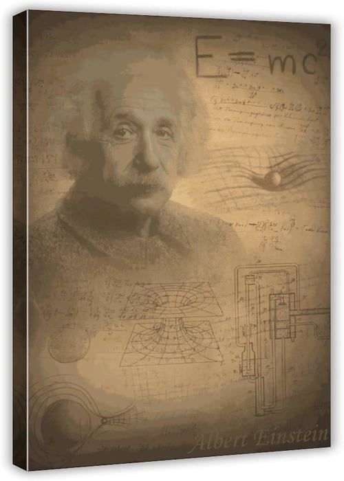 Albert Einstein Poster Rtro Sur Toile Pour Dcoration Murale De Salon Chambre Coucher Style Frame ...