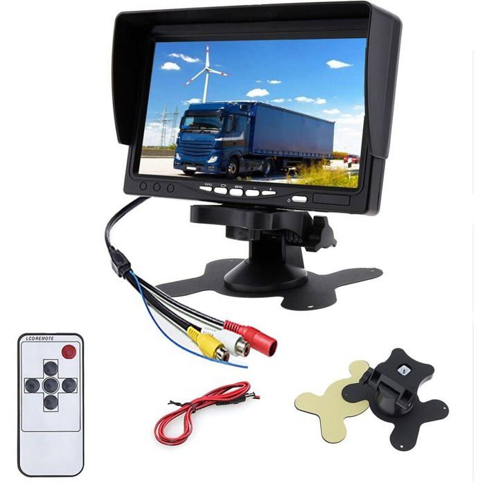 12V-24V 7 Pouces TFT LCD Couleur HD Moniteur pour Voiture Camion CCTV CamRa de Recul vue ArriRe ...