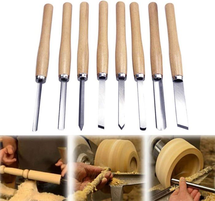 Ensemble d'outils de tournage 8 pièces, ciseaux à bois de qualité professionnelle pour le ...