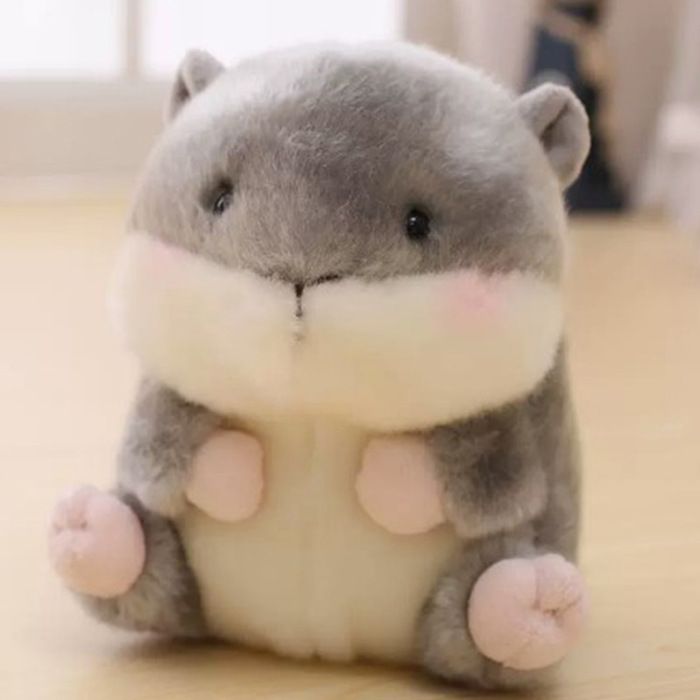 Peluche hamster gris en peluche, animal doux, joli jouet pour enfants ...