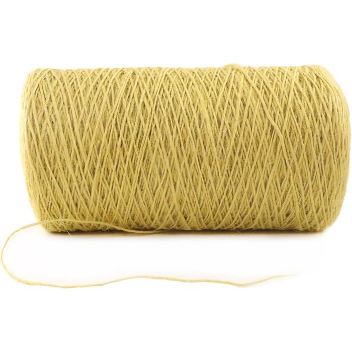 IMROPE Ficelle de jute jaune de 1 mm x 300 m, ficelle pour jardinage ...