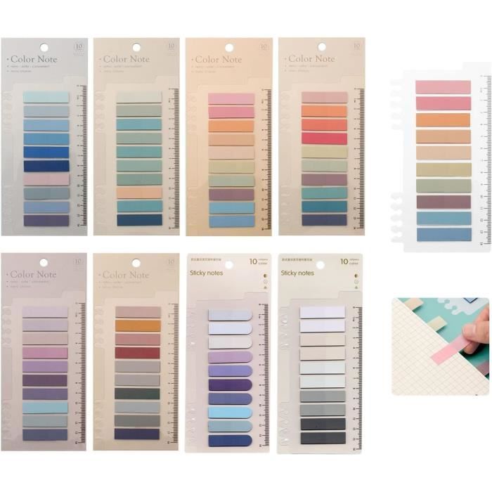 Lot de 1600 onglets adhésifs - 8 feuilles d'onglets transparents avec ...