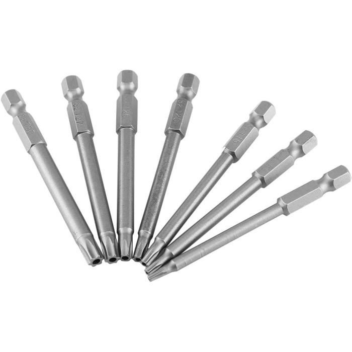 7 Pcs 1-4" Tige Hex Embout de Tournevis Hexagonal, Jeu d'Embouts de Tournevis Magnétiques ...