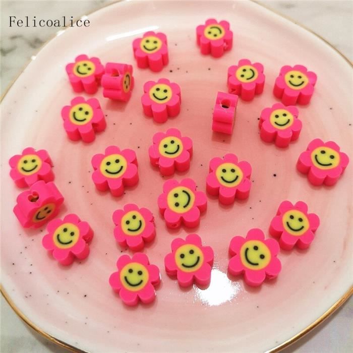Perles à repasser,20 pièces Smiley visage polymère argile forme ...