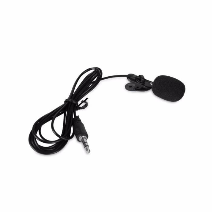 Le noir Microphone Lavalier à condensateur filaire, Portable, à clipser ...
