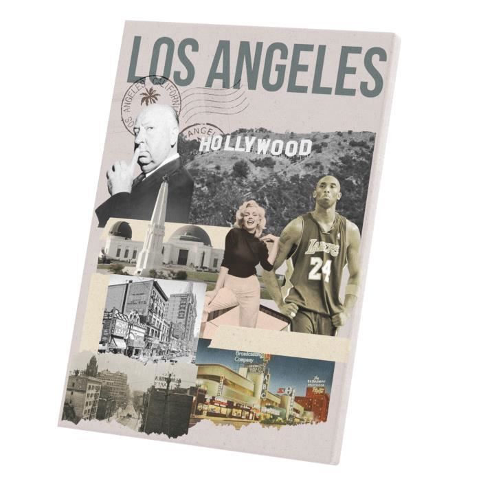 Tableau Décoratif Los Angeles Vintage Collage Californie Etats Unis ...