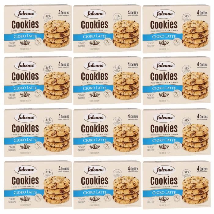 FALCONE Cookies Cioko Latte - Biscuits avec des morceaux de chocolat au ...