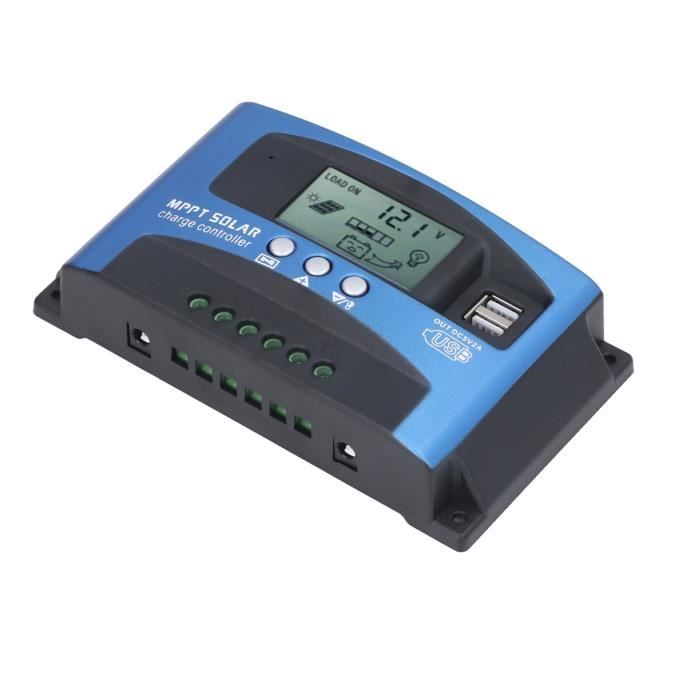 Contrôleur de charge solaire 12V 24V Chargeur de panneau photovoltaïque MPPT LED Contrôleur d ...