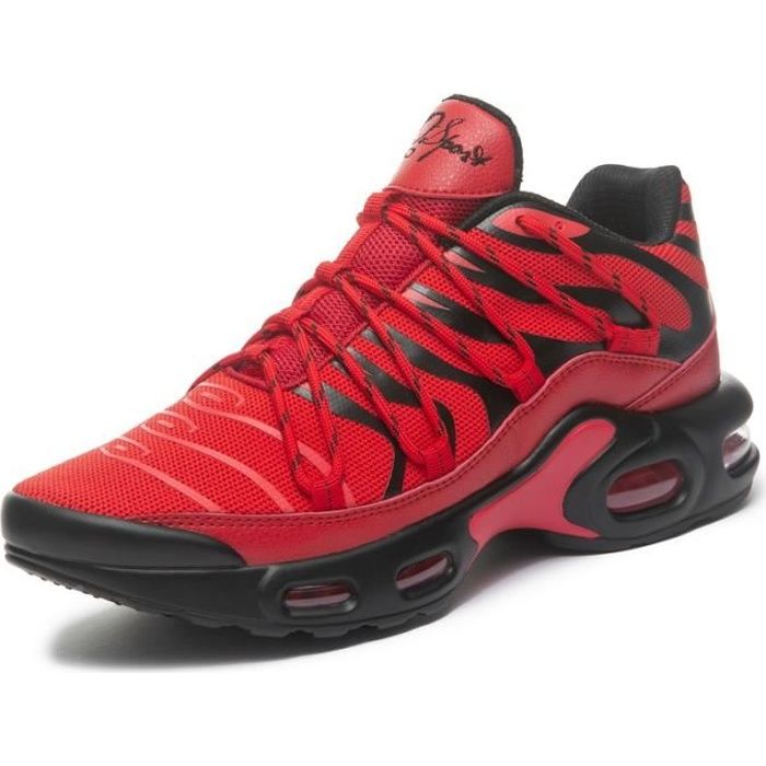 Baskets Homme Fashion Chaussures Sport Sneakers Rouge - Cdiscount ...