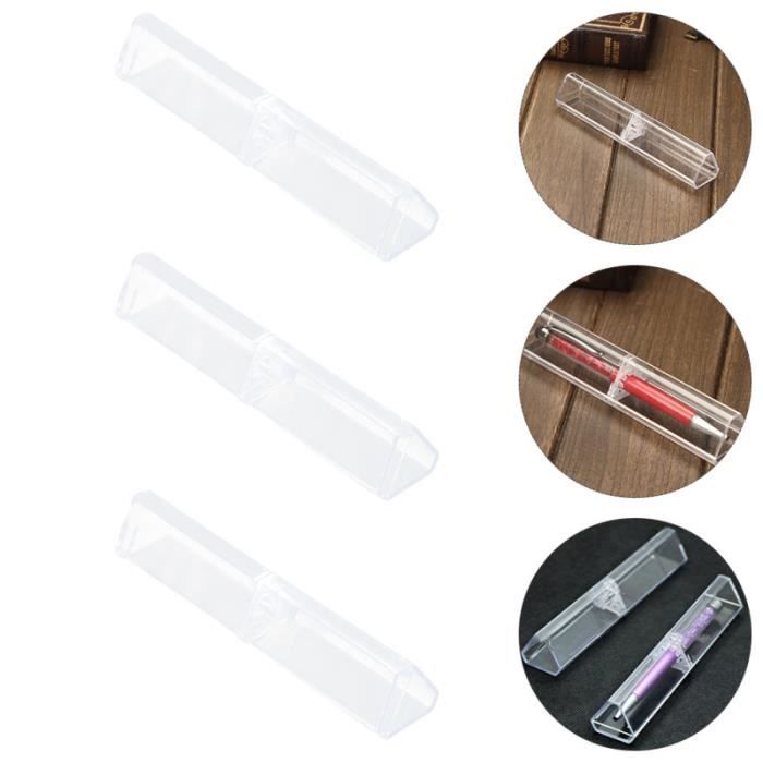 6 Pcs Triangle Pen Box Boîte de rangement en pour stylo de transparente ...