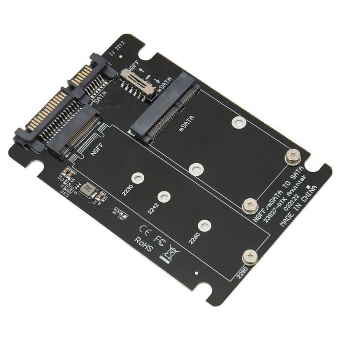 Carte adaptateur SSD - SONEW - Double interface MSATA NGFF M.2 SATA - Compatible Windows, Linux ...