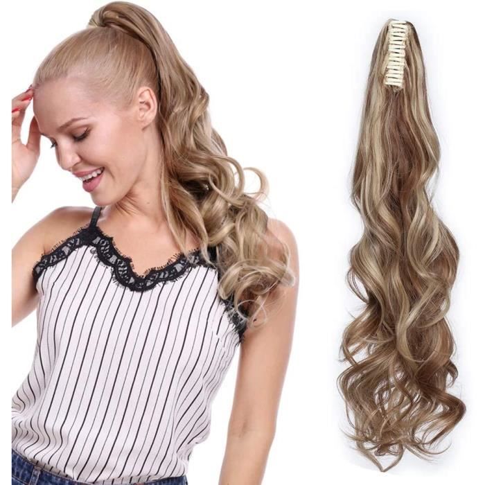 Postiche Queue de Cheval Ondulé A Pince Ombre Ponytail Extension - Brun ...