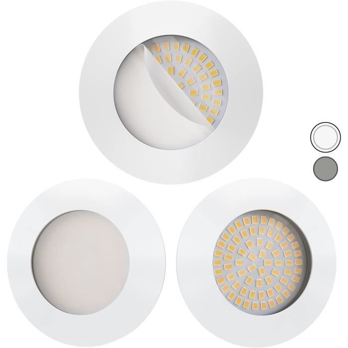 Scandinavian Home Lot de 3 spots LED encastrables Blanc mat 60 mm 70 mm ...