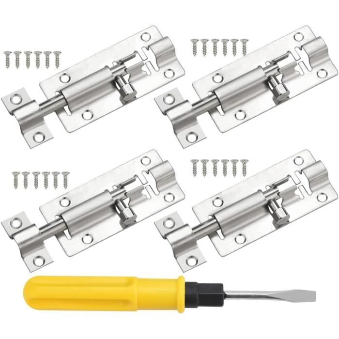 SPEACOUR 4 PCS 3 Pouces Loquet Porte en Acier Inoxydable Verrou ...