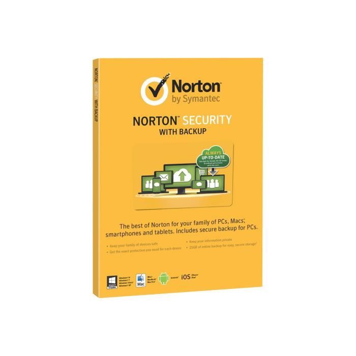 Norton Security with Backup (v. 2.0) carte d'abonnement (1 an) jusqu'à ...