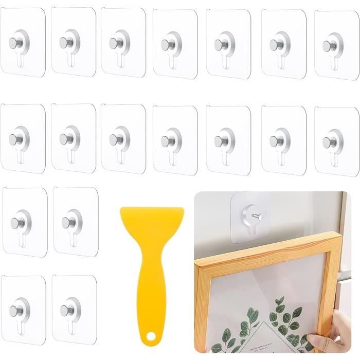 18 Pièces Accroche Tableau Sans Percer, Crochet Adhesif Mural Avec ...