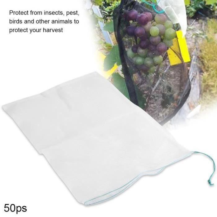 CD17596-50 pièces 30*20cm Nylon filet blanc tissu cultiver sacs Nylon ...