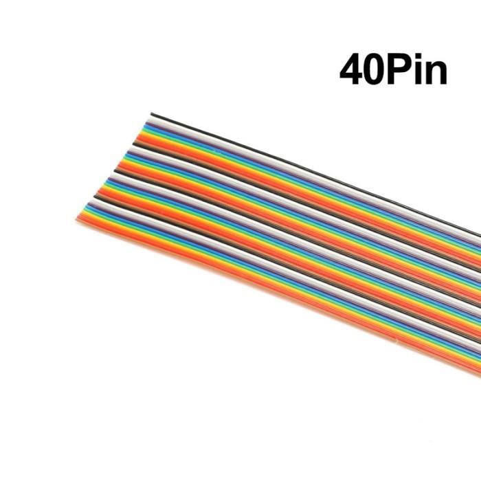 40Pin-5m -Câble DuPont arc en ciel à 20 voies pour Arduino PCB,1 mètre,5M,1.27mm,10P,20P,40P ...