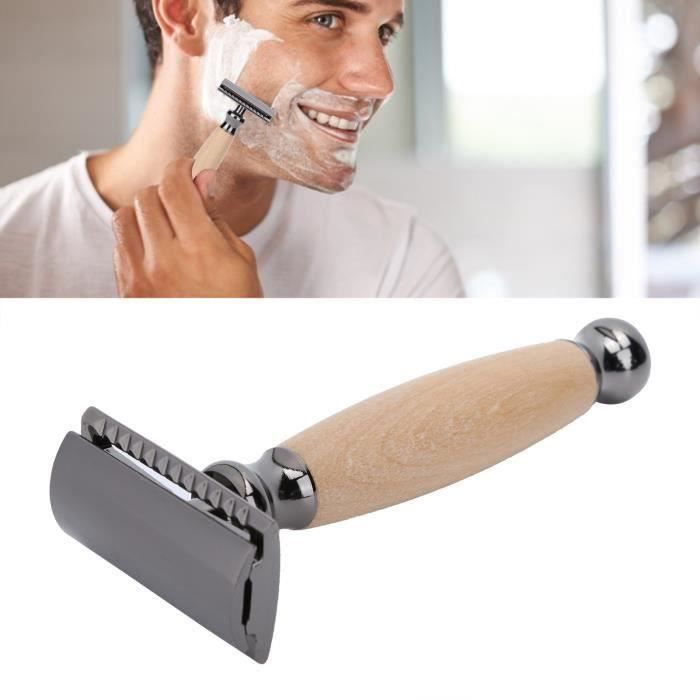 Perfect-Rasoir à double tranchant Rasoir Homme avec Manche en Bois ...