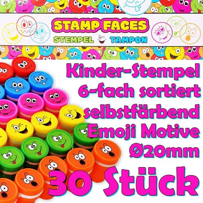 TE-Trend 30 Pièce Emoji Smiley Timbre Estampille Enfants Petit Cadeau ...