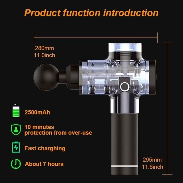 Pistolet Massage Muscle Phoenix Transparent Corps Masseur Électrique 4 ...