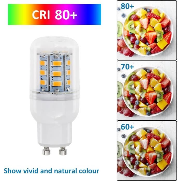 Ampoule Mais Gu10 Led 4W Tube Ac230V, 400Lm Blanc Chaud 3000K, Non Dimmable, Équivalent Halogène ...