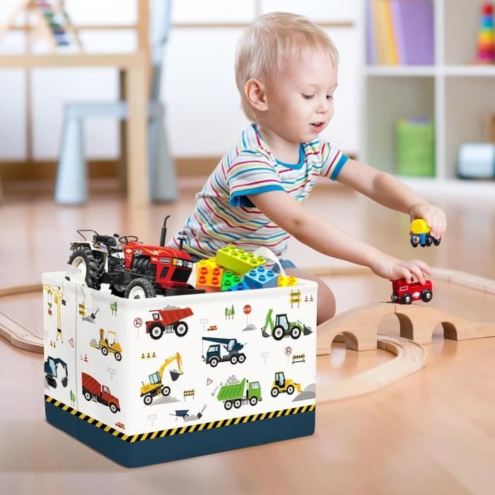 Paniers Rangement Camion De Chantier Bleu Pour Garçons Rectangulaire ...