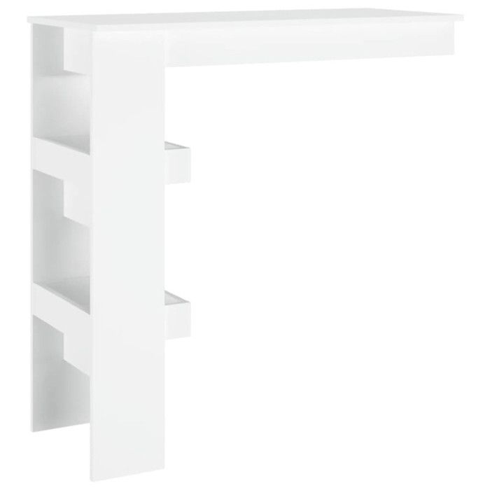 VidaXL Table de bar murale Blanc 102x45x103,5 cm Bois d'ingénierie ...