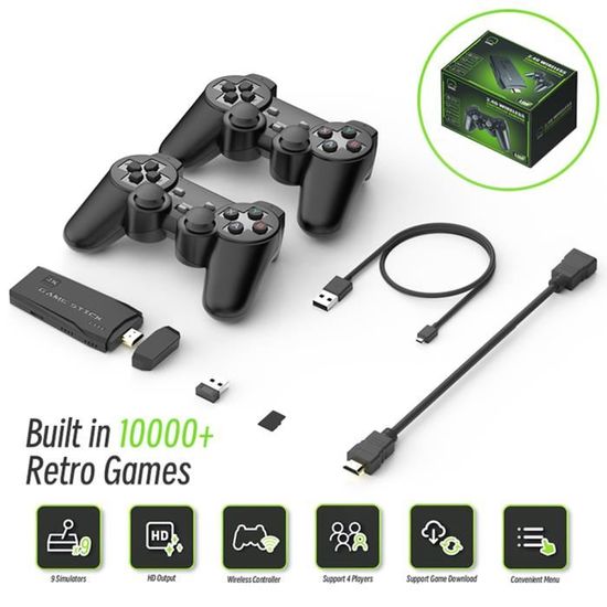 Y3 64G - Console de jeu vidéo rétro Y6 Game Stick, 4K, 60FPS, HD, 2.4G ...