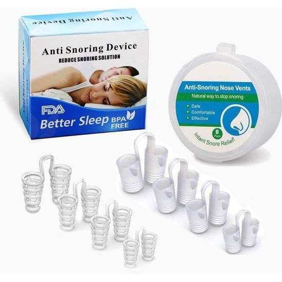 8pcs Anti Ronflement Dilatateur Nasal Set Snore Stopper Clip anti ...