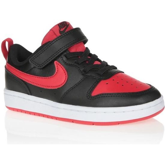 NIKE Baskets Court Borought Low 2 Noir/Rouge Enfant Noir/Rouge ...