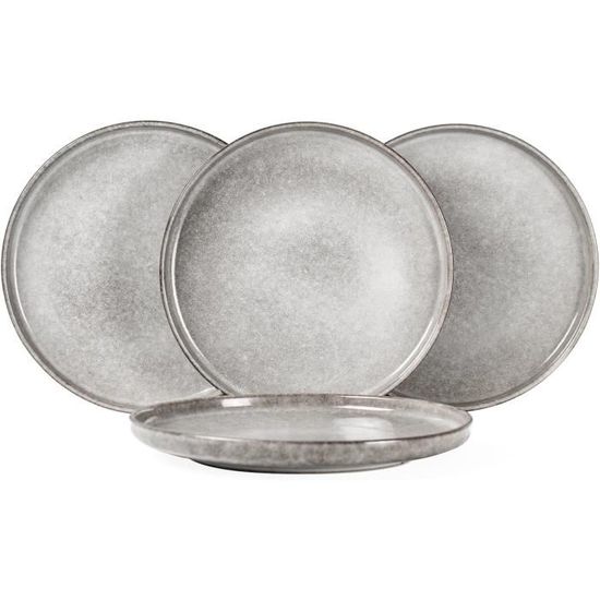 4 Pièces Assiette Plate À Dîner Assiette Creuse Grande En Céramique ...