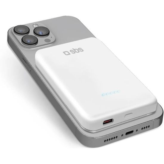 SBS Power Bank Batterie 5000 mAh avec Support,Blanc - Cdiscount Téléphonie