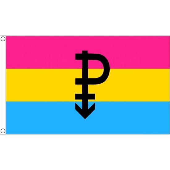 Drapeau Lgbt Pansexualité Symbole Noir 150X90Cm - Drapeau Omnisexualité ...