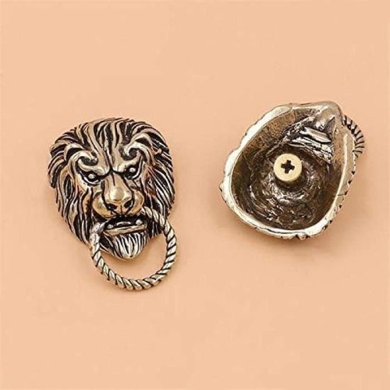 2 Pièces En Laiton Massif Tête De Lion Design Conchos Rivets Vissés En ...