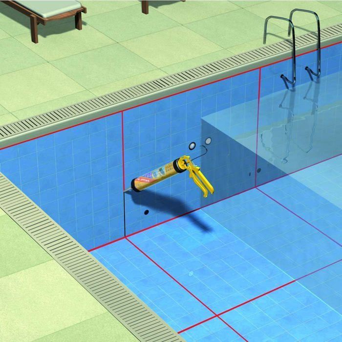 Sika Sil Pool, blanc, mastic en silicone neutre pour joints de piscine ...