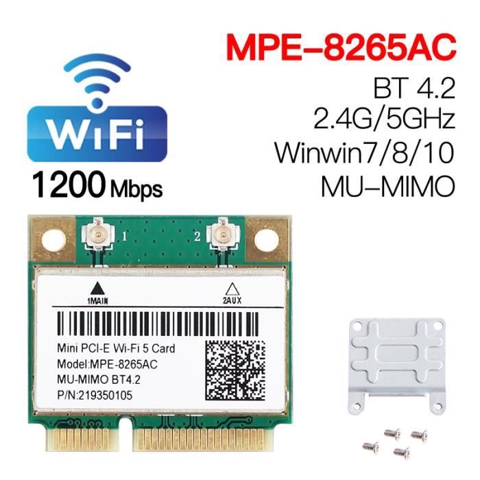MPE-8265AC - Mini carte PCIE wifi 6 deux bandesMPE AX3000H, composant ...