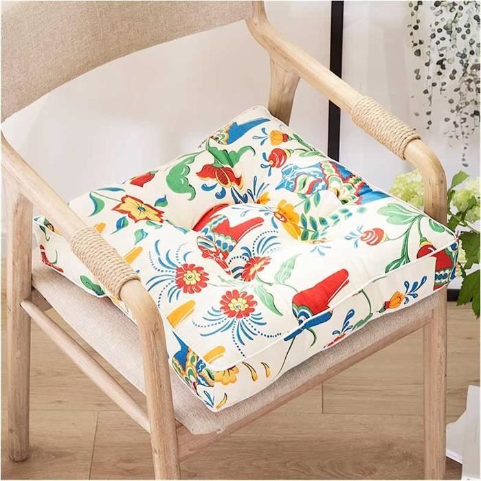 Coussin De Chaise Carrée De Fleur Épaissie Coussin De Siège Simple Pour ...
