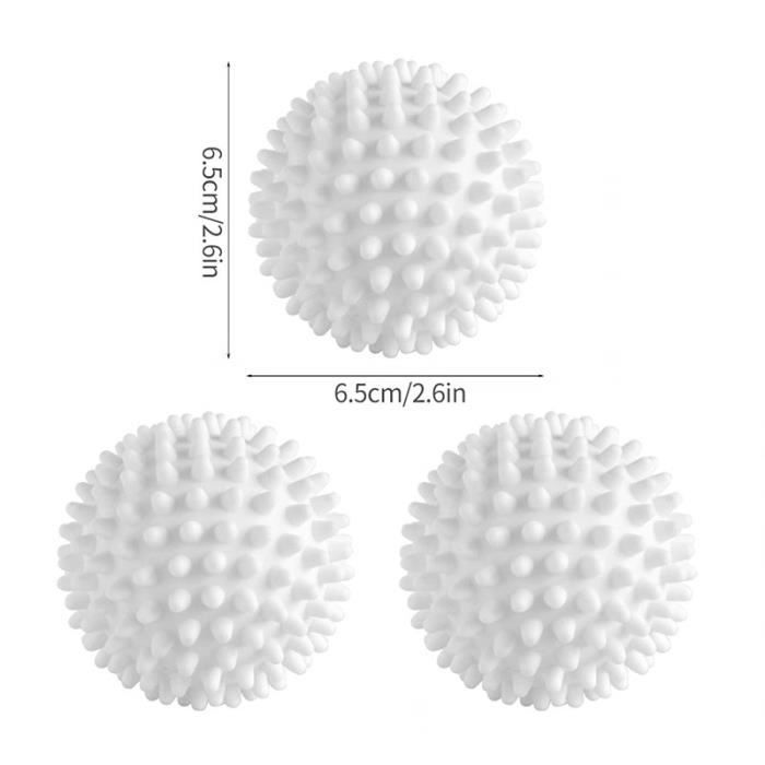 3-2-1pcs Réutilisable Magic Laundry Balls PVC Dryer Ball Washing ...