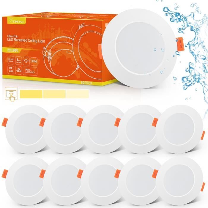 Spot LED Encastrable Dimmable, 5W 450LM équivaut à 50W, 4000K Blanc Neutre Spot LED Extra Plat ...